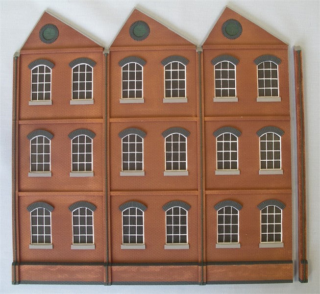 Three storey, left facing north light building facade UNPAINTED – Skytrex